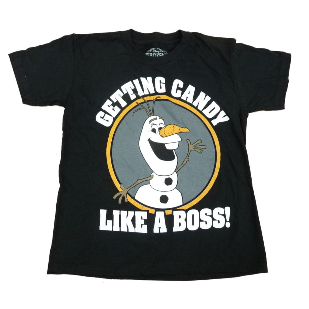 Disney Frozen Olaf Boys Black Getting Candy Like A Boss Halloween T ...