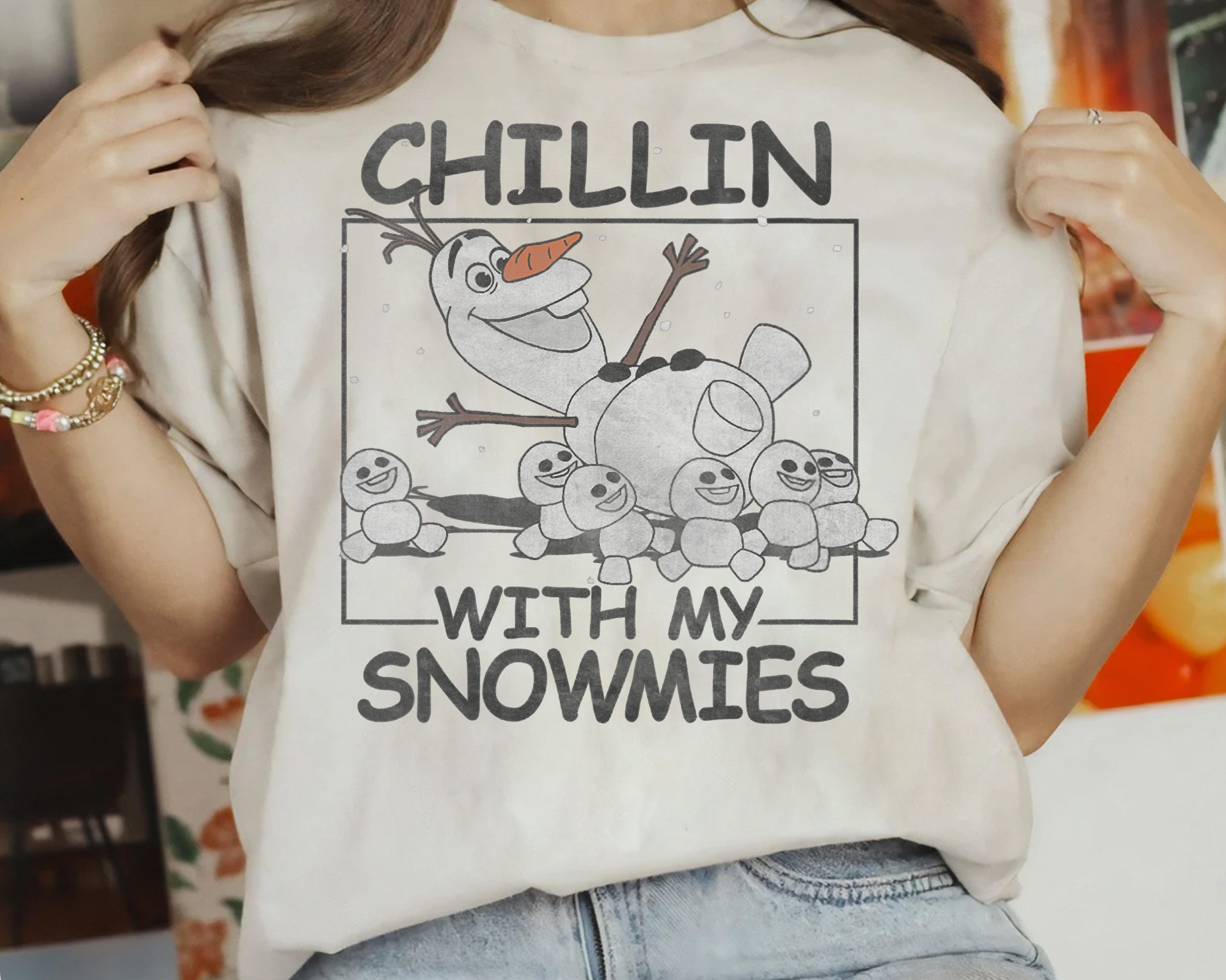 Disney Frozen Olaf Chillin With My Snowmies Portrait Shirt, Elsa Anna ...