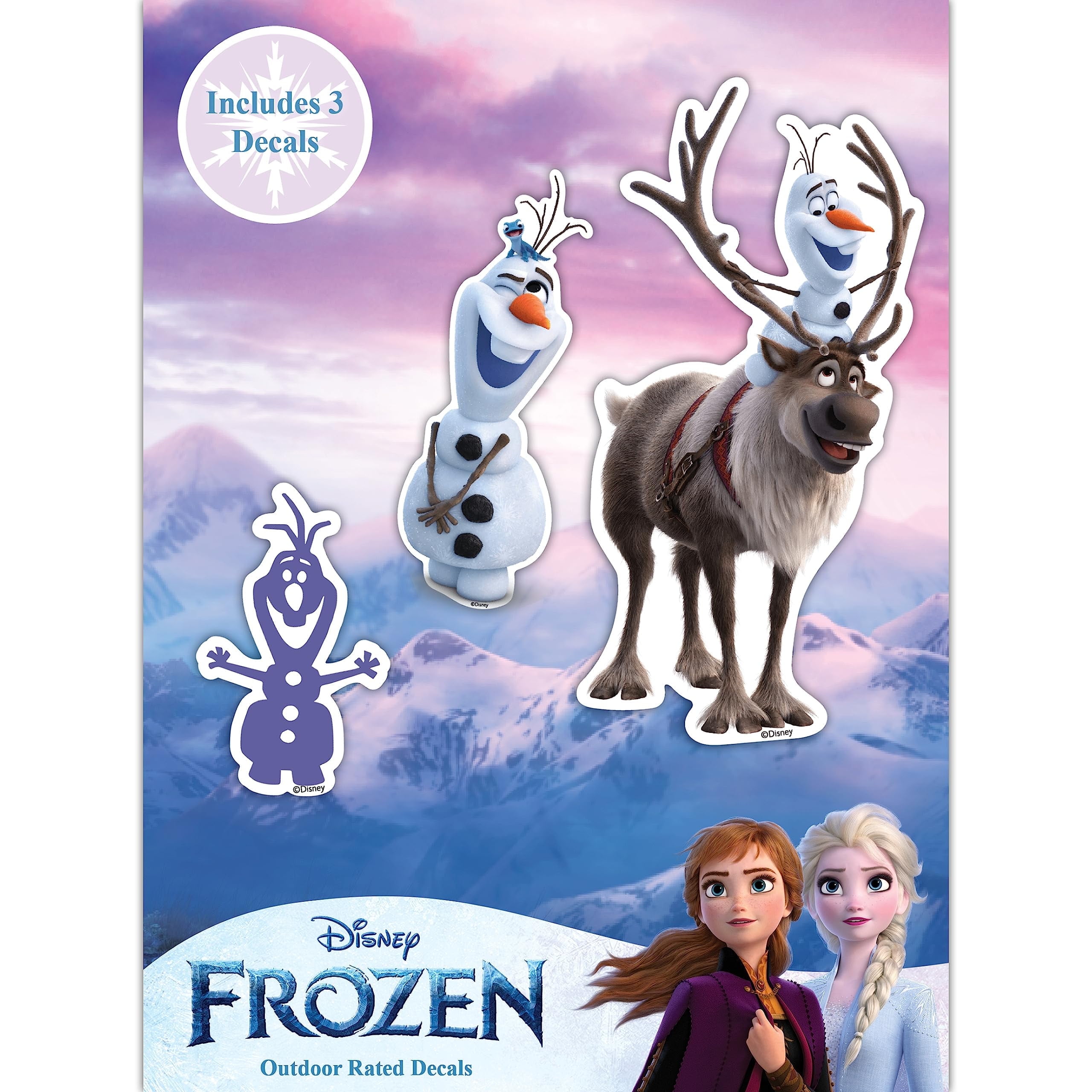 Disney Frozen Olaf Decals - Set of 3 Olaf & Sven Waterproof Vinyl ...