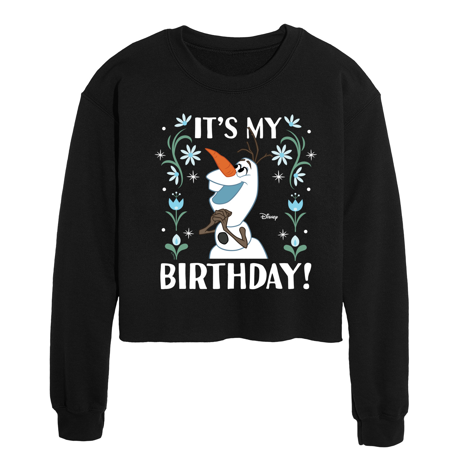 Disney Frozen - Olaf It's My Birthday - Juniors Cropped Crew Neck ...