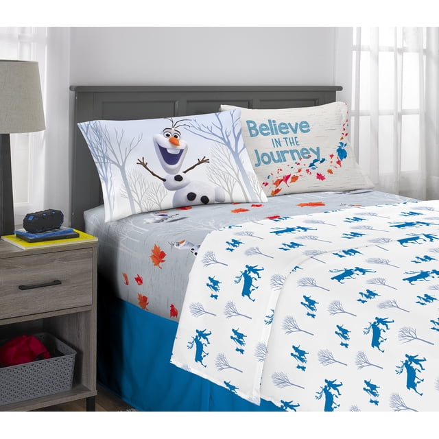 Disney Frozen 2 Olaf Design Kids Full BedSheet Set, Soft Microfiber ...