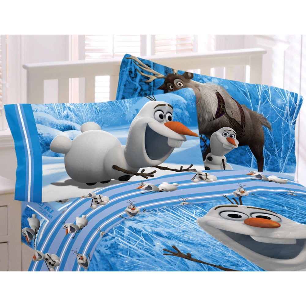 Disney Frozen Olaf Snowman Bed Sheet Set Made Of Snow Bedding ...