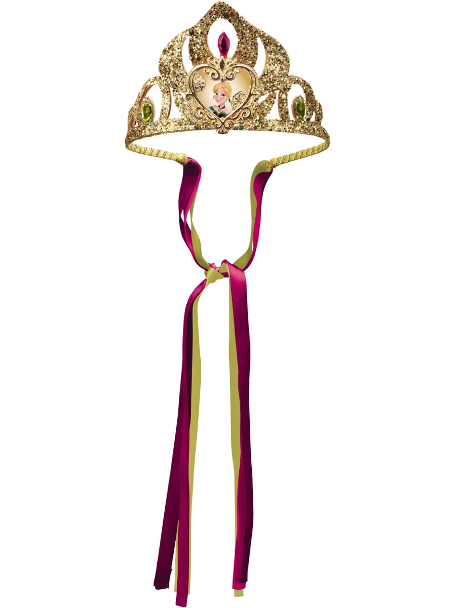Disney Frozen Princess Anna Golden Headband Tiara With Ribbon Ties ...