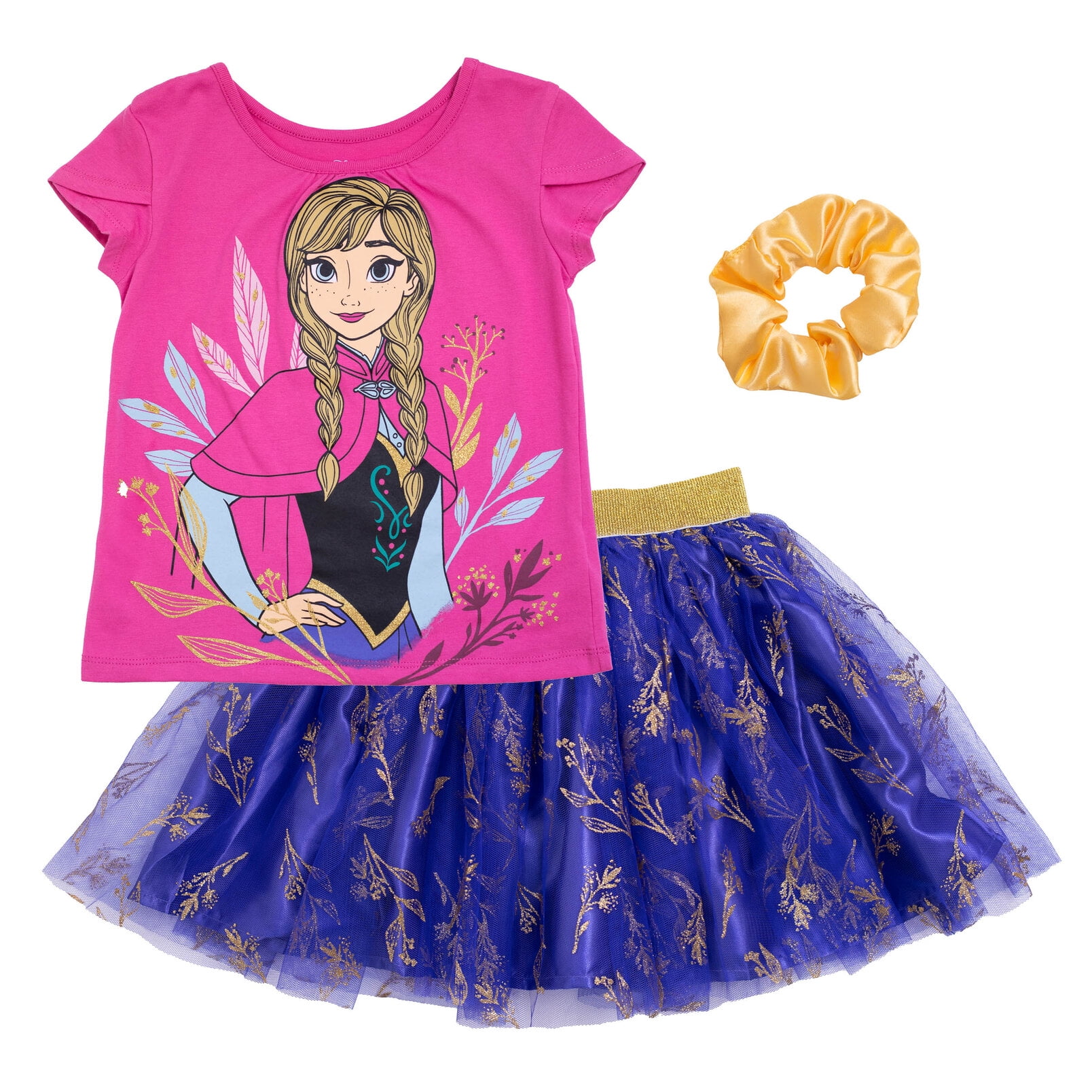 Disney Frozen Princess Anna Toddler Girls T-Shirt Skirt and Scrunchie 3 ...