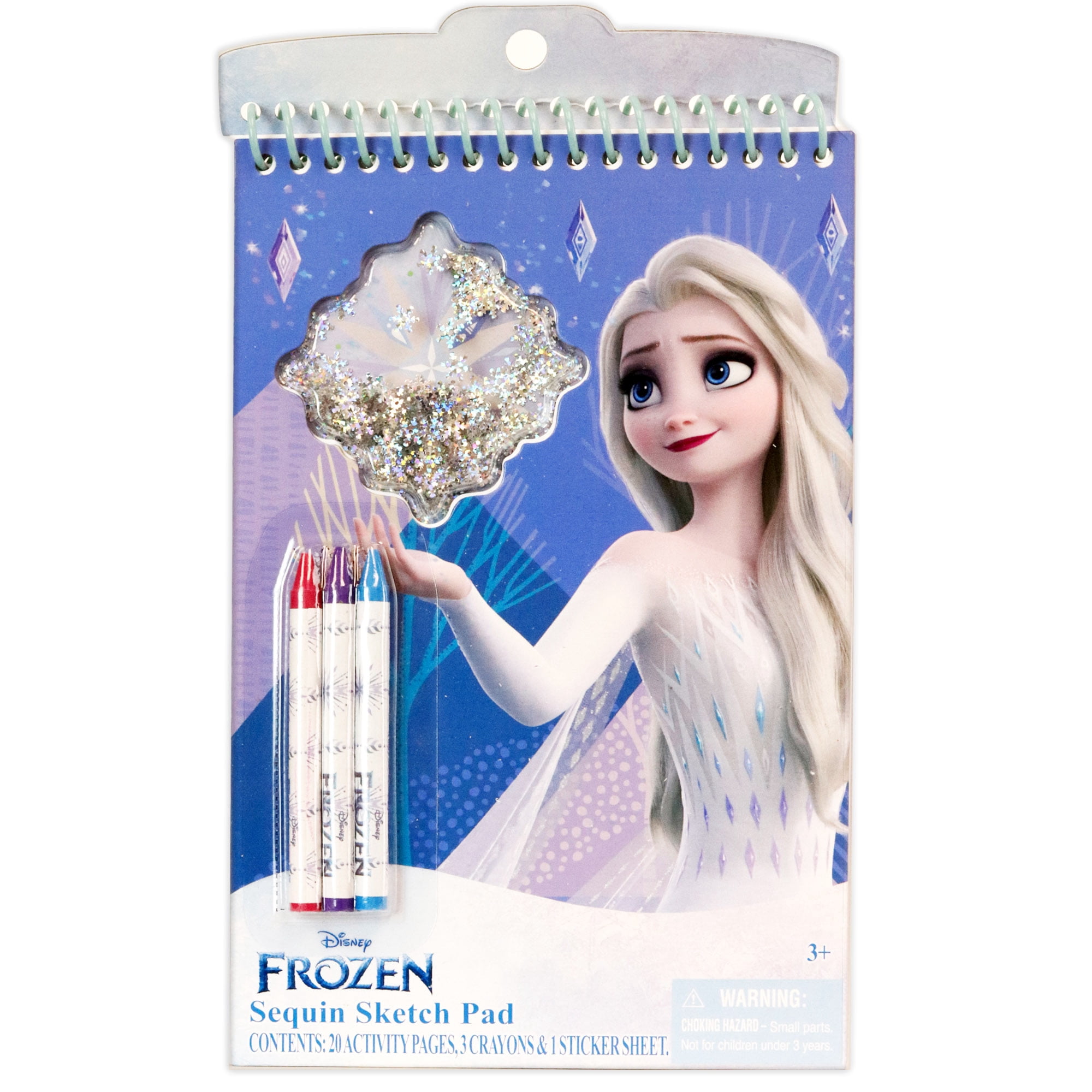 Disney Frozen Sequin Sketch Pad with 20 Activity Pages, for Girls Ages ...