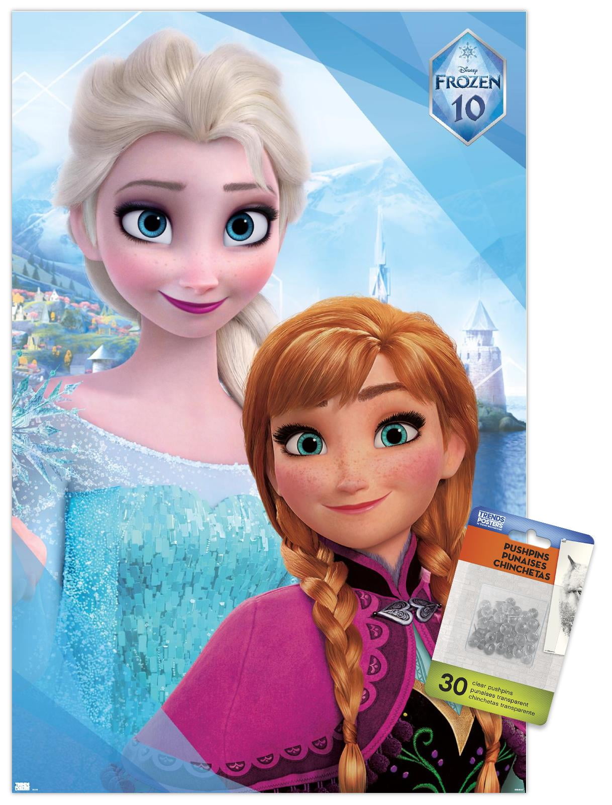 Disney Frozen Sisters 10th Anniversary Wall Poster With Push Pins 14