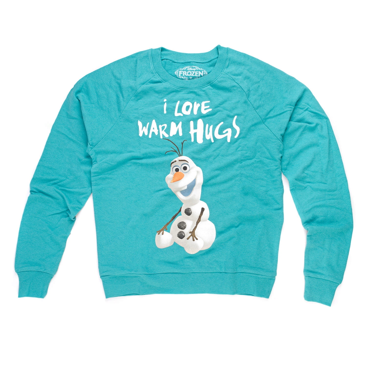 Disney Frozen Sitting Olaf I love Warm Hugs Juniors Pullover Sweatshirt ...