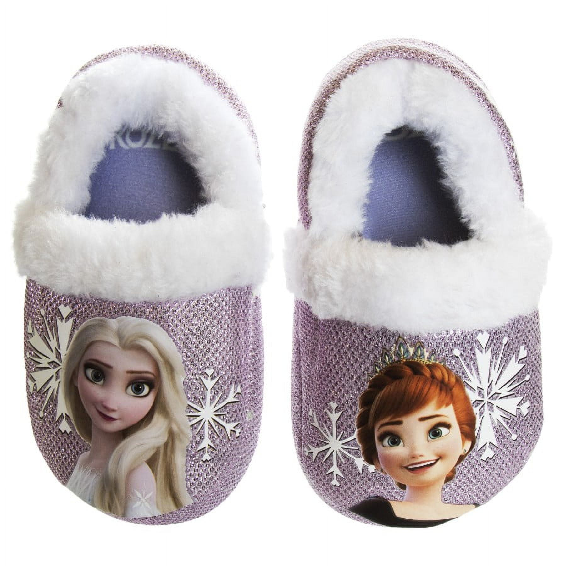 Disney Frozen Slippers for toddler girls - Purple/White, 7-8 - Walmart.com