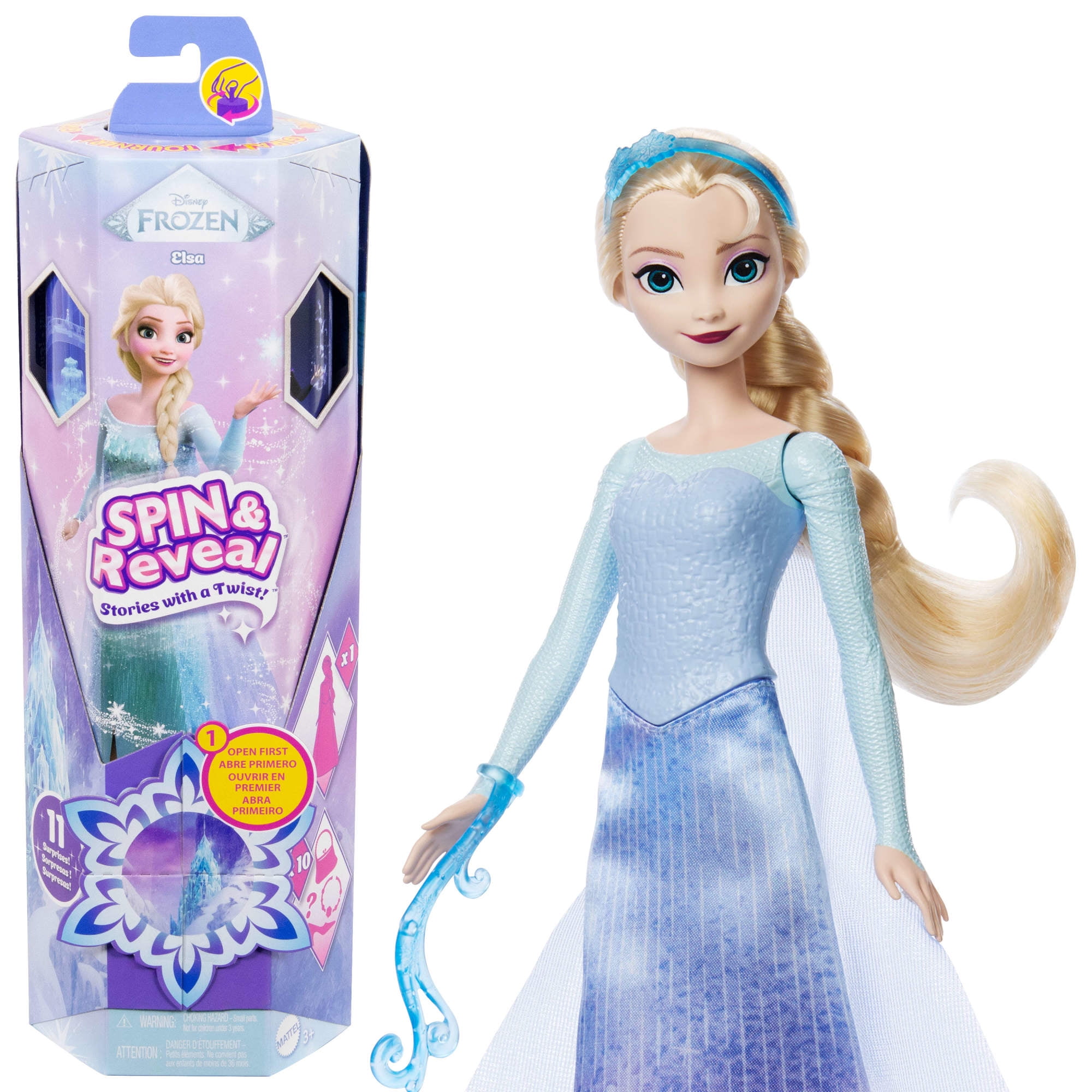 Disney Frozen Spin & Reveal Elsa Fashion Doll & Accessories with 11 ...