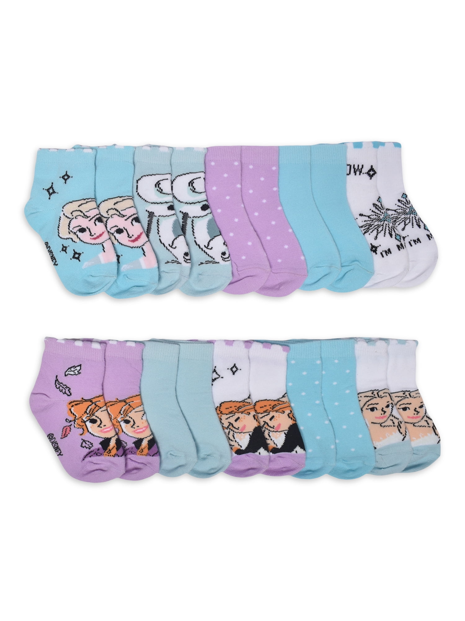 Disney Frozen Girls Ankle 10 Pack of Socks, Sizes 12M-5T - Walmart.com
