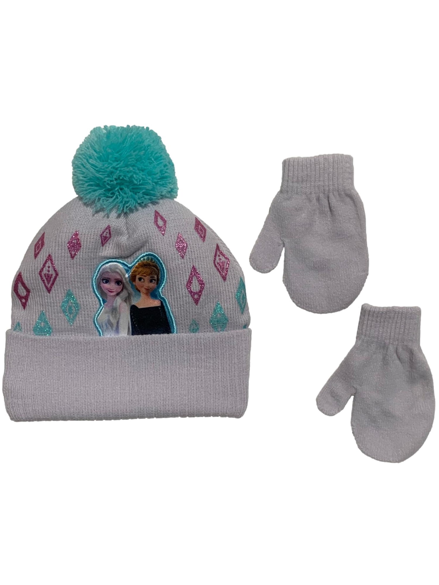 Disney Frozen Toddler Girls' Cuffed Beanie Hat and Mittens Set, One ...