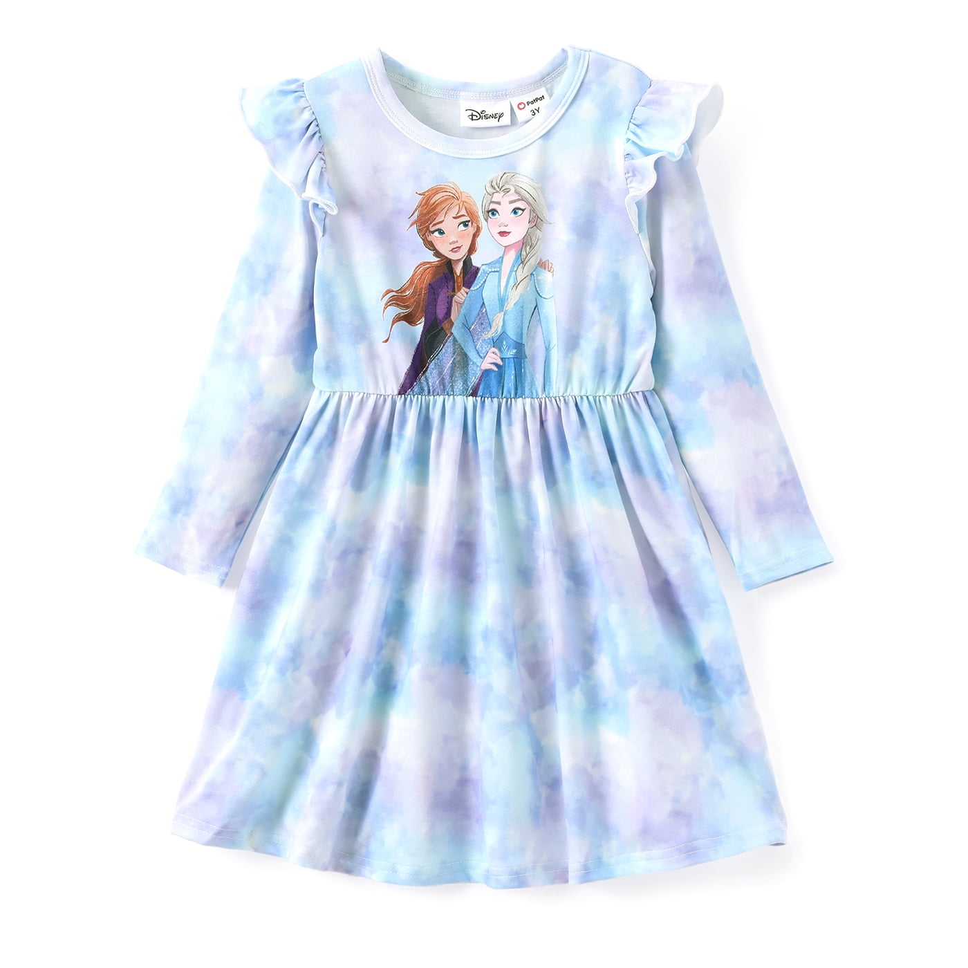 Disney Frozen Toddler Girls Dresses Elsa Anna Outfits Graphic Tie Dye ...