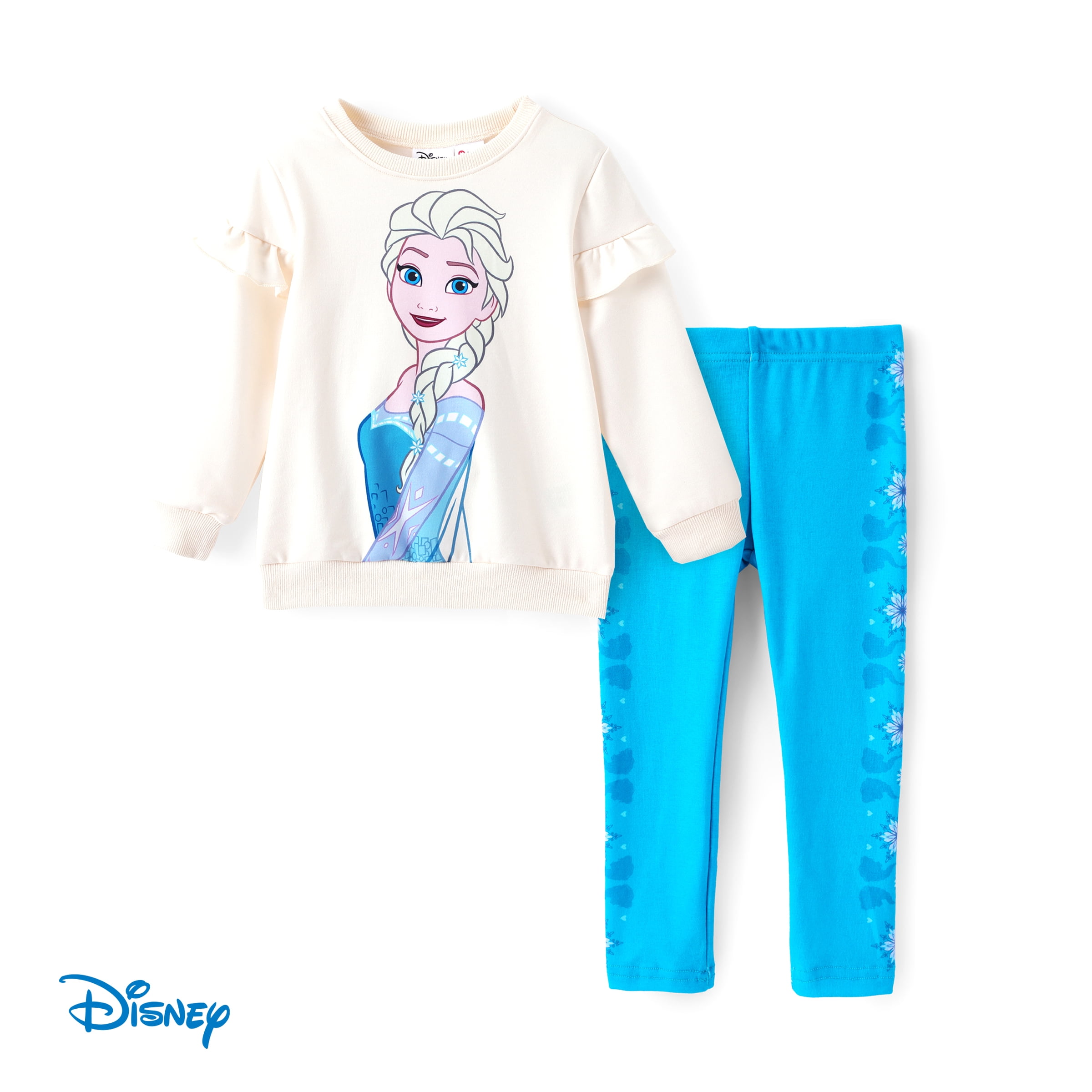 Disney Frozen Toddler Girls Elsa Anna Flutter Sleeve Graphic ...