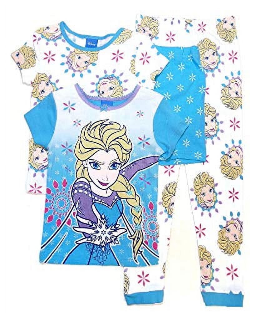 Disney Frozen Toddler Girls Elsa Magic 4-Piece Cotton Pajama Set, Size ...
