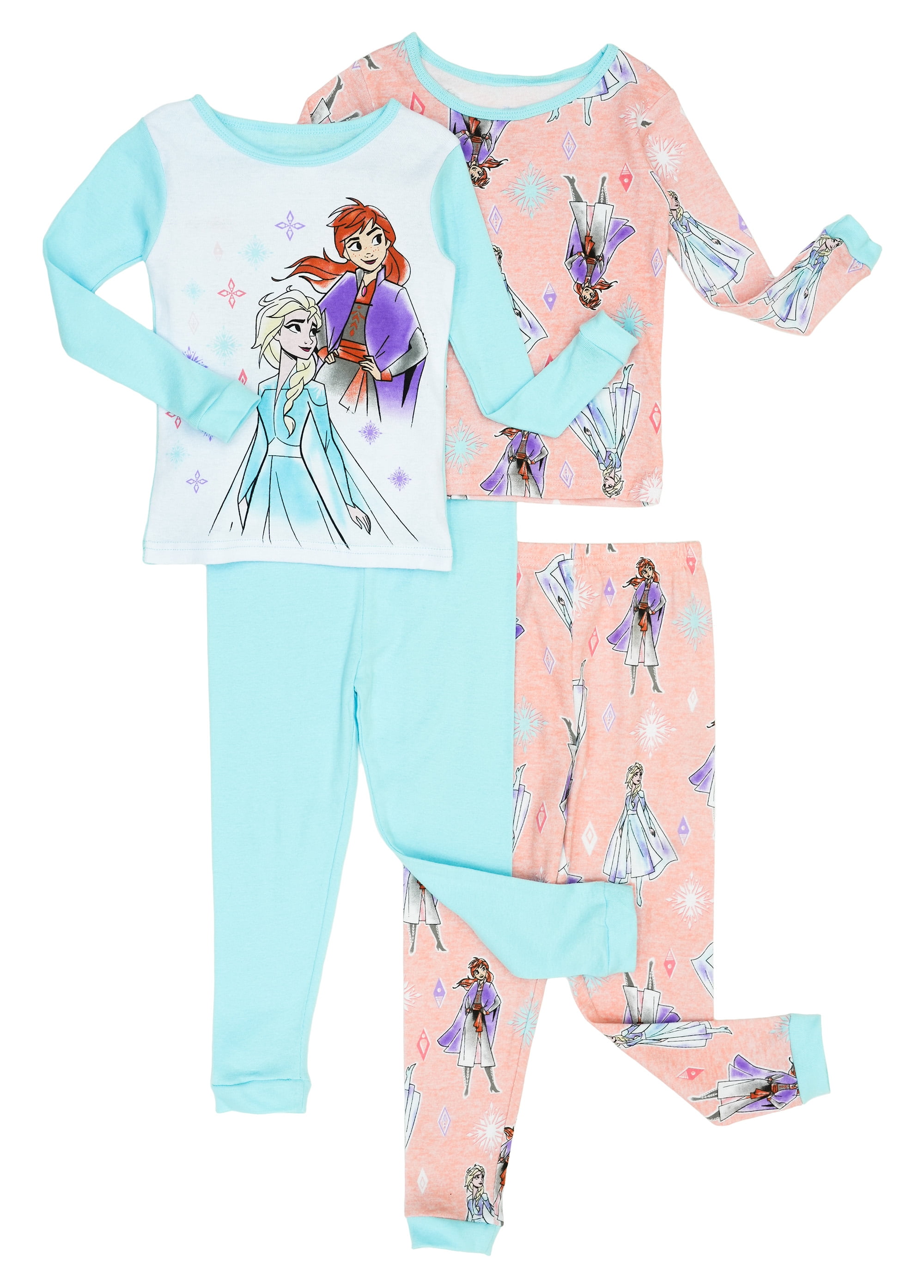 Disney Frozen Elsa Princess Kids Pajamas - Toddler Girls' 4-Piece ...