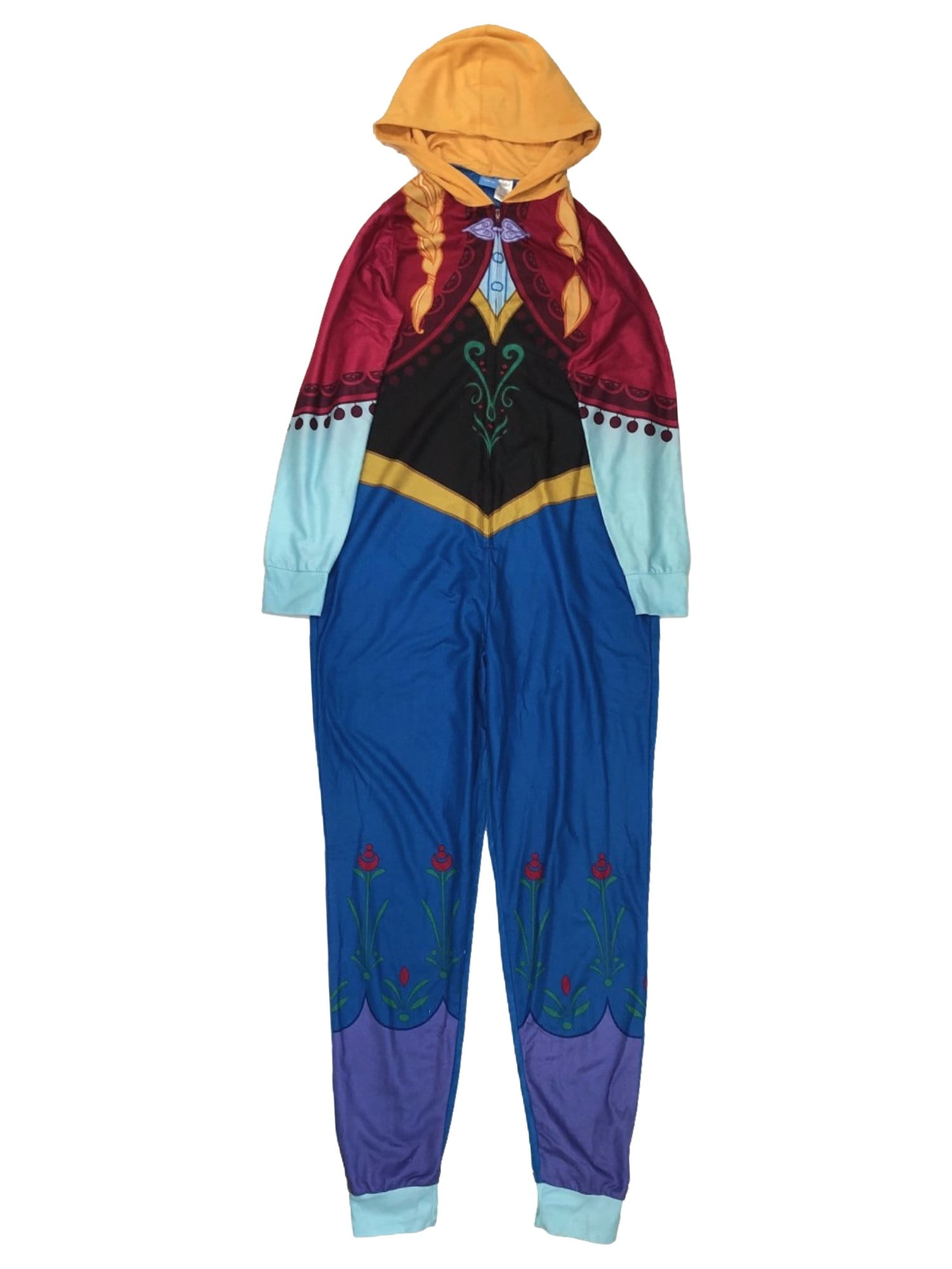 Disney Frozen Womens Anna Hoodie Pajama Blanket Sleeper Union Suit ...