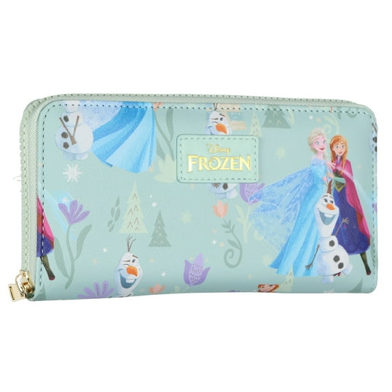 Disney Frozen Zip Around Wallet All-Over Anna Elsa Olaf Character Scene ...