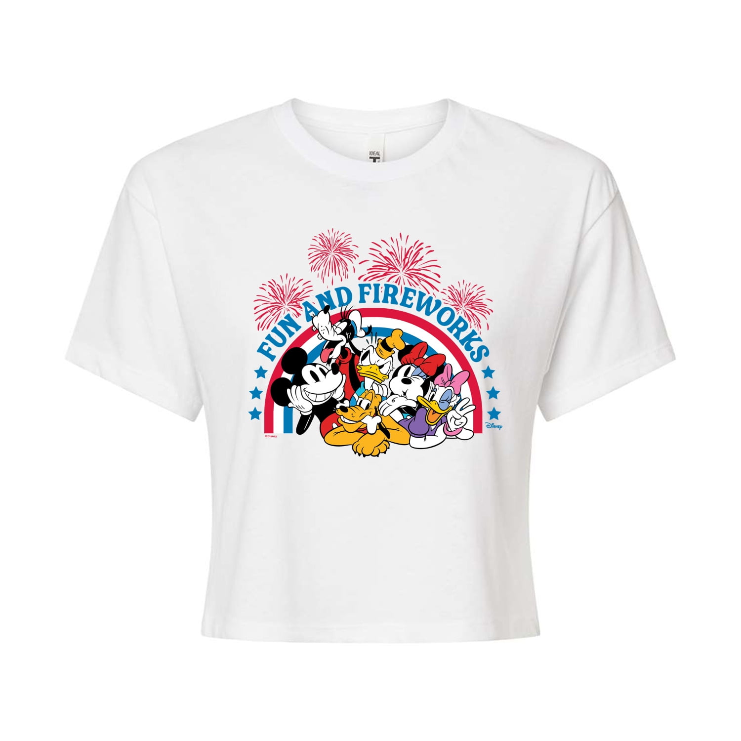 Disney - Fun And Fireworks - Juniors Cropped Cotton Blend T-Shirt ...