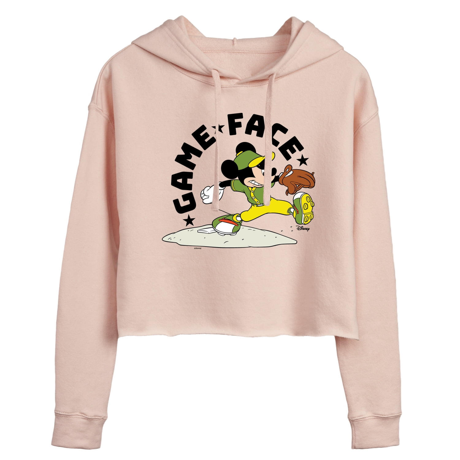Disney - Game Face Baseball - Juniors Cropped Pullover Hoodie - Walmart.com