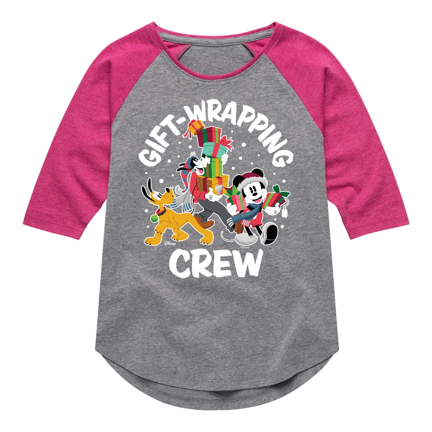 Disney - Gift Wrapping Crew - Toddler & Youth Girls Raglan Graphic T ...