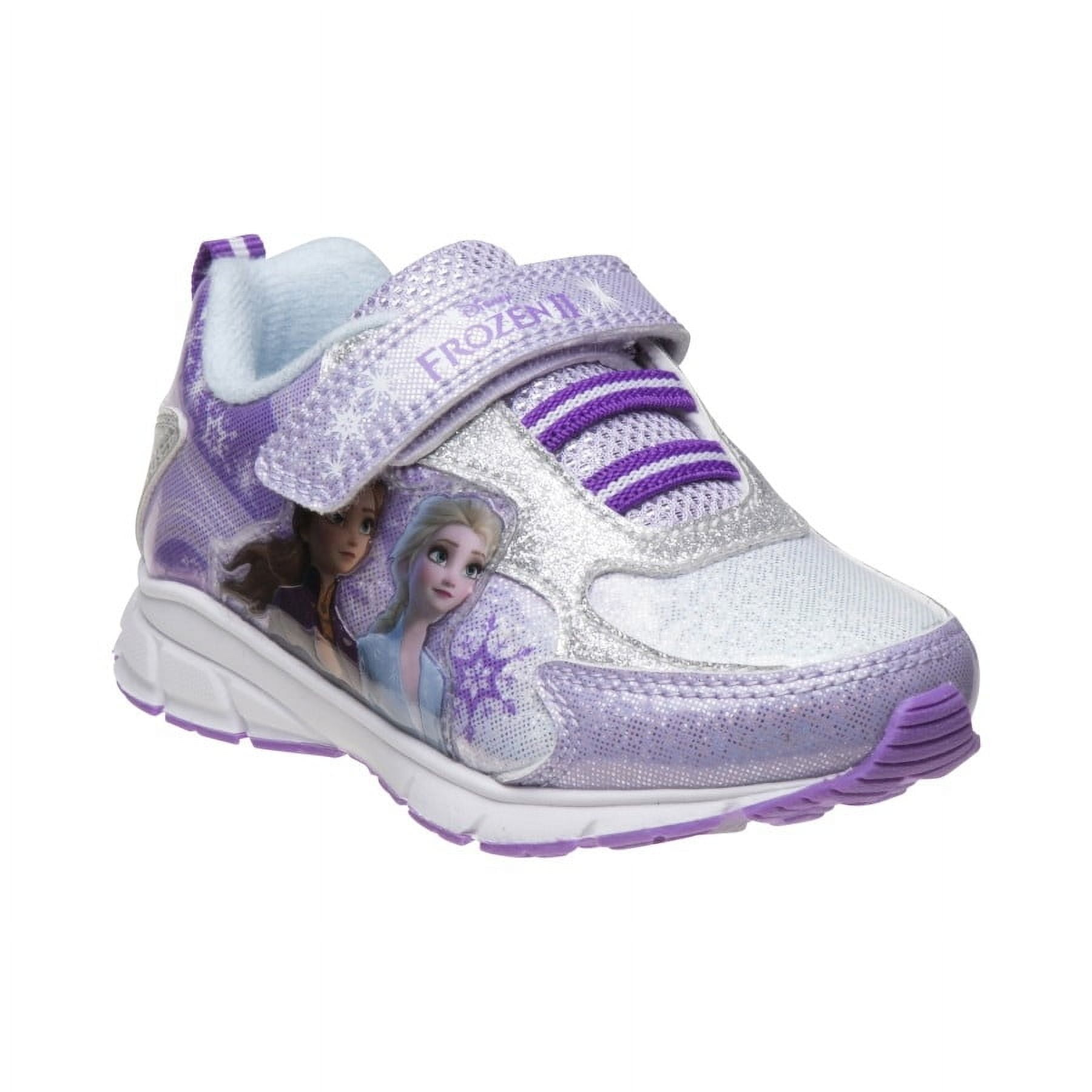 Disney Girl Frozen II Hook and Loop Casual Sneakers - Purple, Size: 11 ...