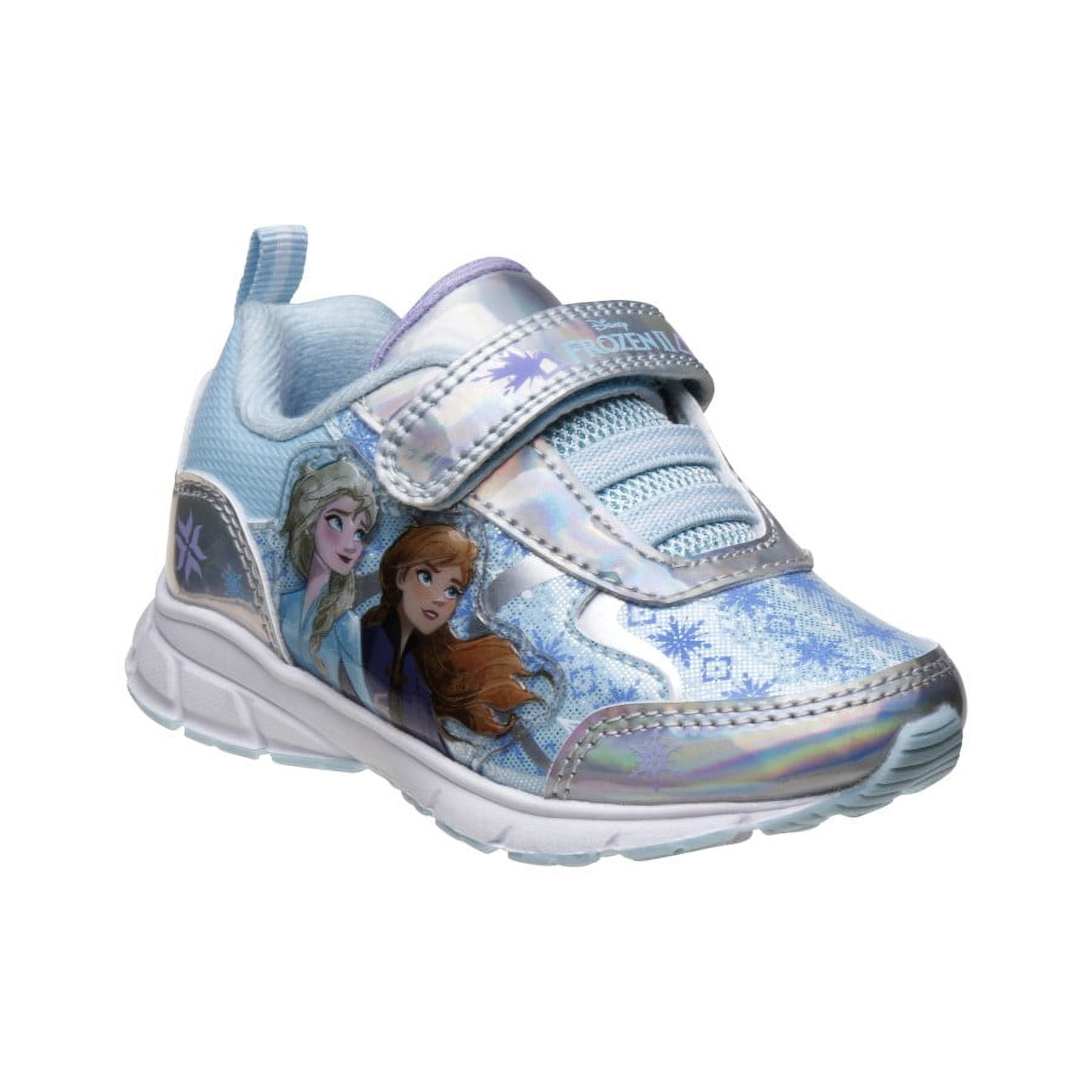 Disney Girl Frozen II Hook and Loop Casual Sneakers - Silver Blue, Size ...