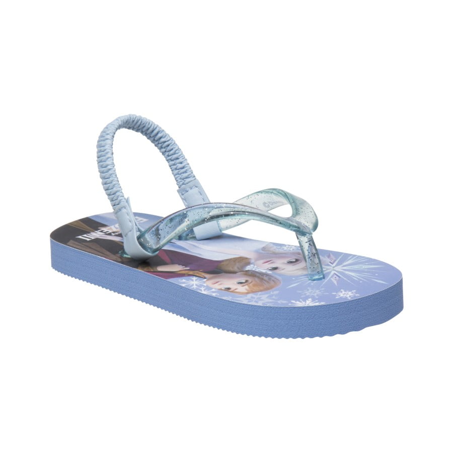 Disney Girl Frozen II Toddler Flip Flops with back strap - Blue, 5-6 ...