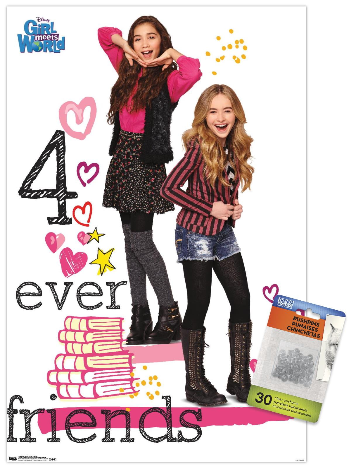 Disney Girl Meets World - Friends Wall Poster with Push Pins, 14.725" x ...