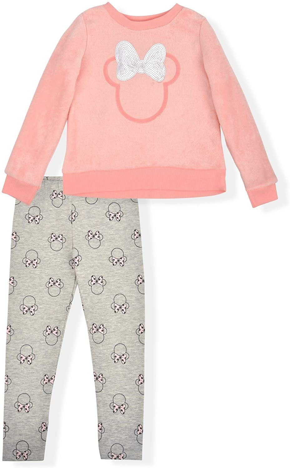 Disney Girl's 2-Piece Minnie Mouse Legging Pants Set with Sequined ...
