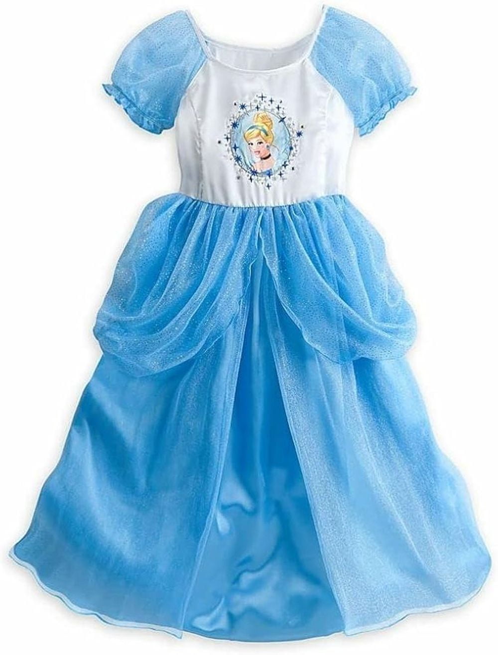 Disney Girl's Cinderella Fancy Deluxe Satinet Tulle Princess Nightgown ...