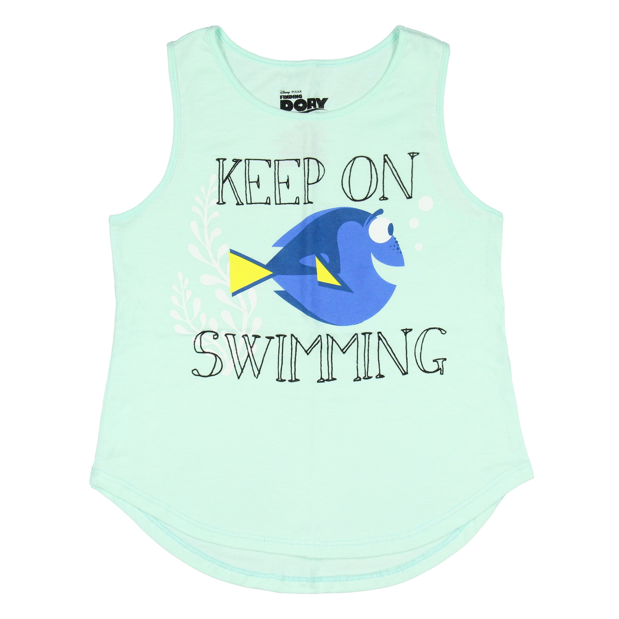 Disney Girl's Finding Nemo Dory Keep On Swimming Kids Sleeveless Tank ...