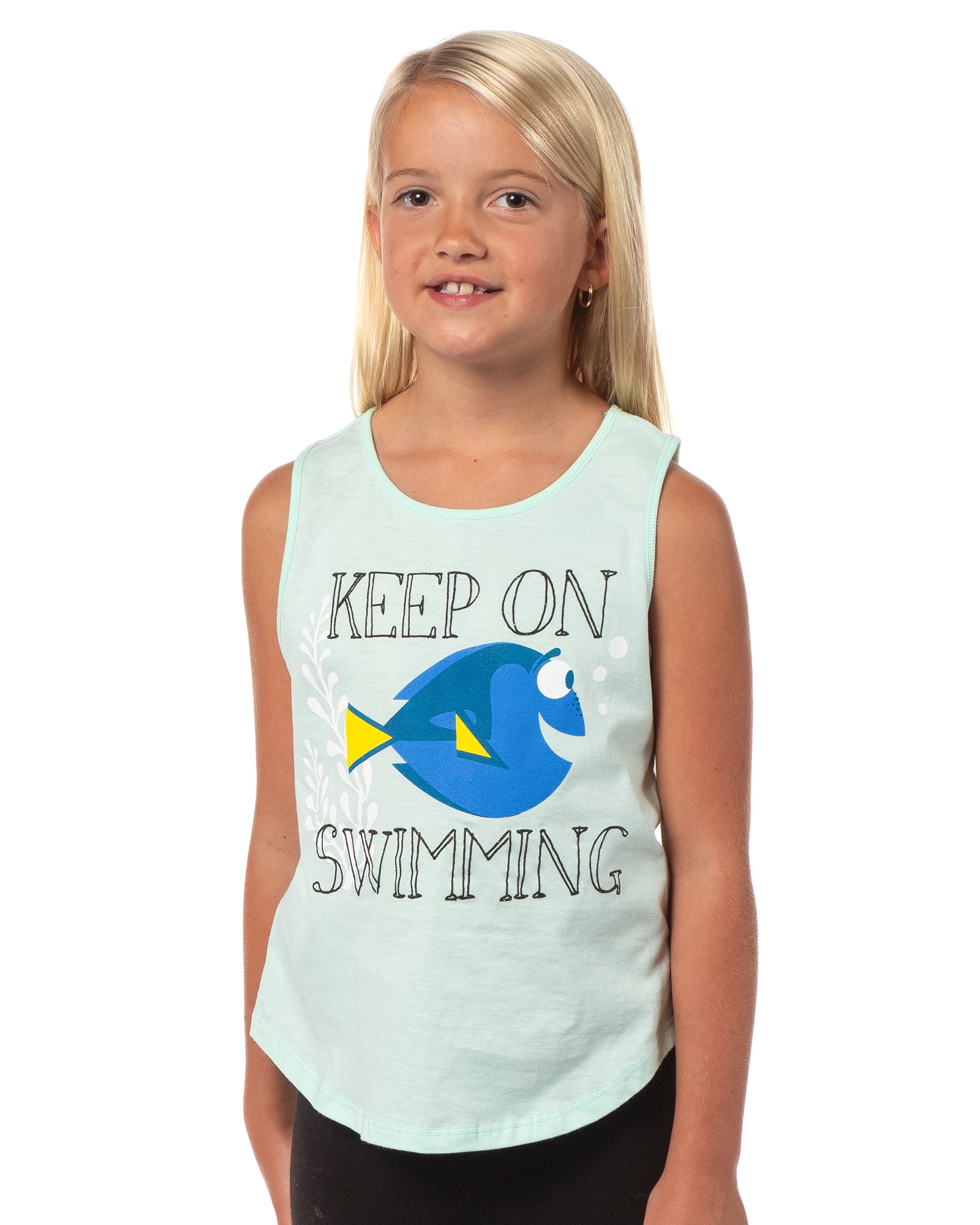 Disney Girl's Finding Nemo Dory Keep On Swimming Kids Sleeveless Tank ...