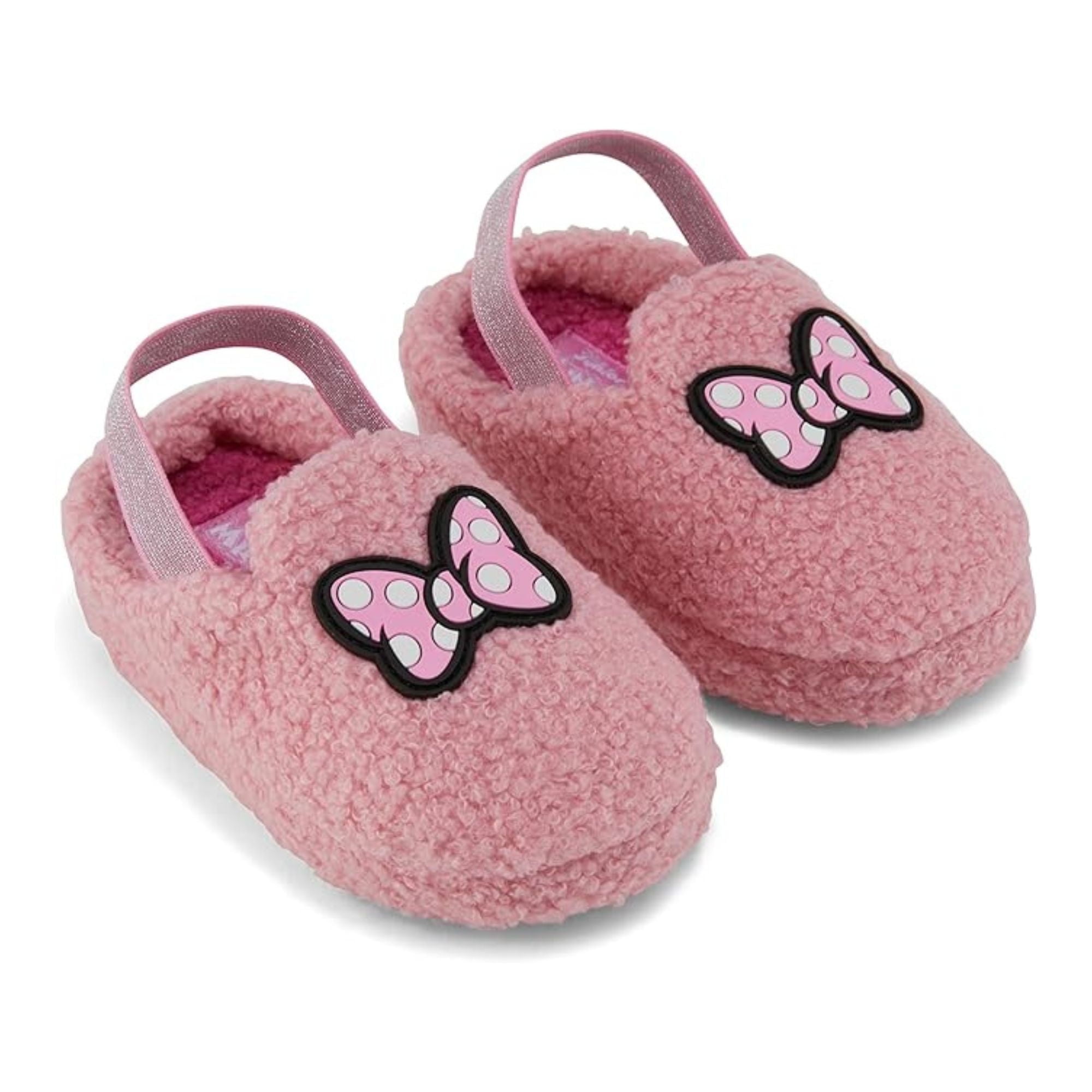 Disney Girl's Slippers, Slip-on Indoor Comfort 3D Plush Minnie Mouse ...
