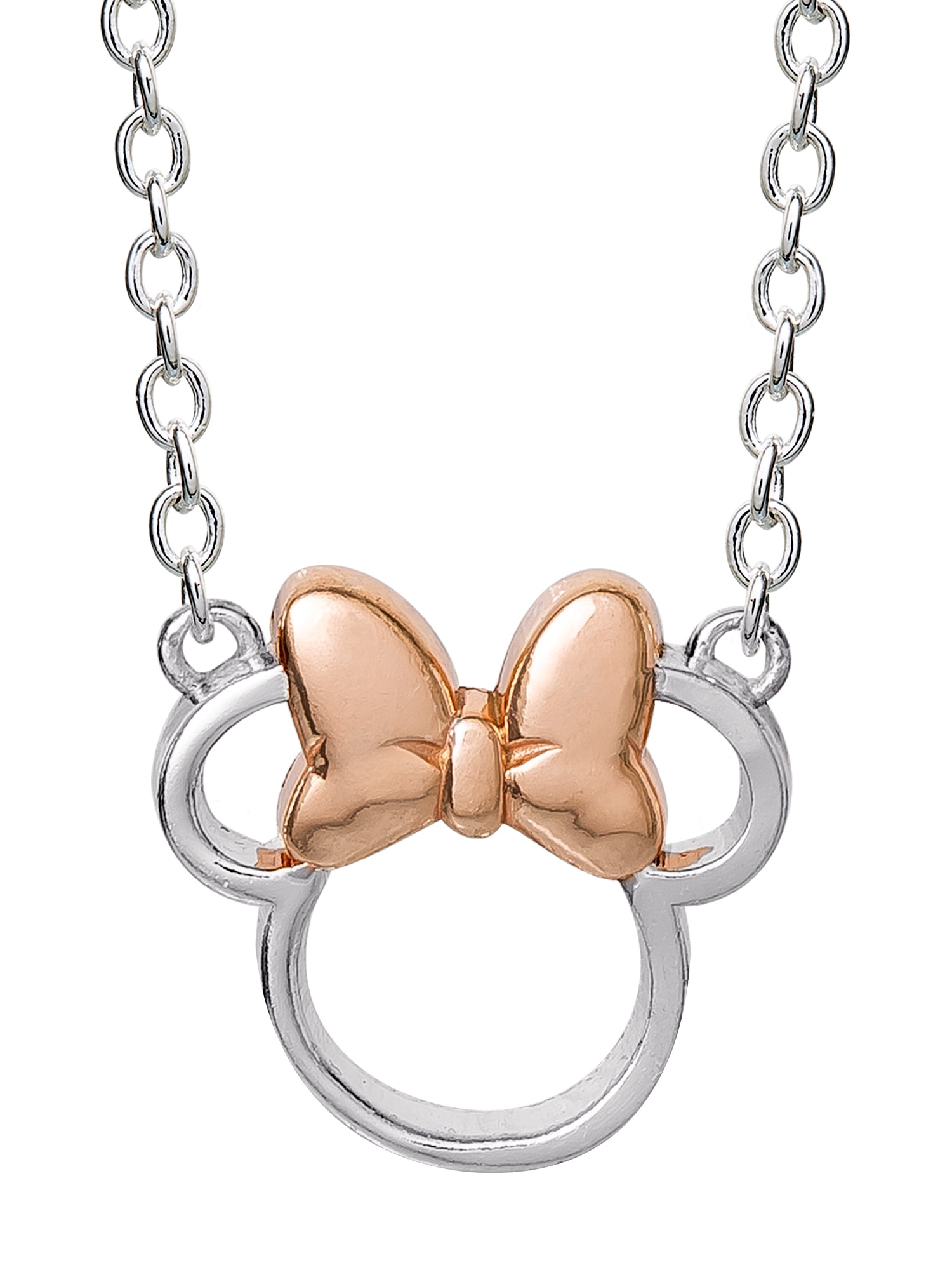 Disney Girl's Sterling Silver Minnie Mouse Necklace 16"+2" chain ...