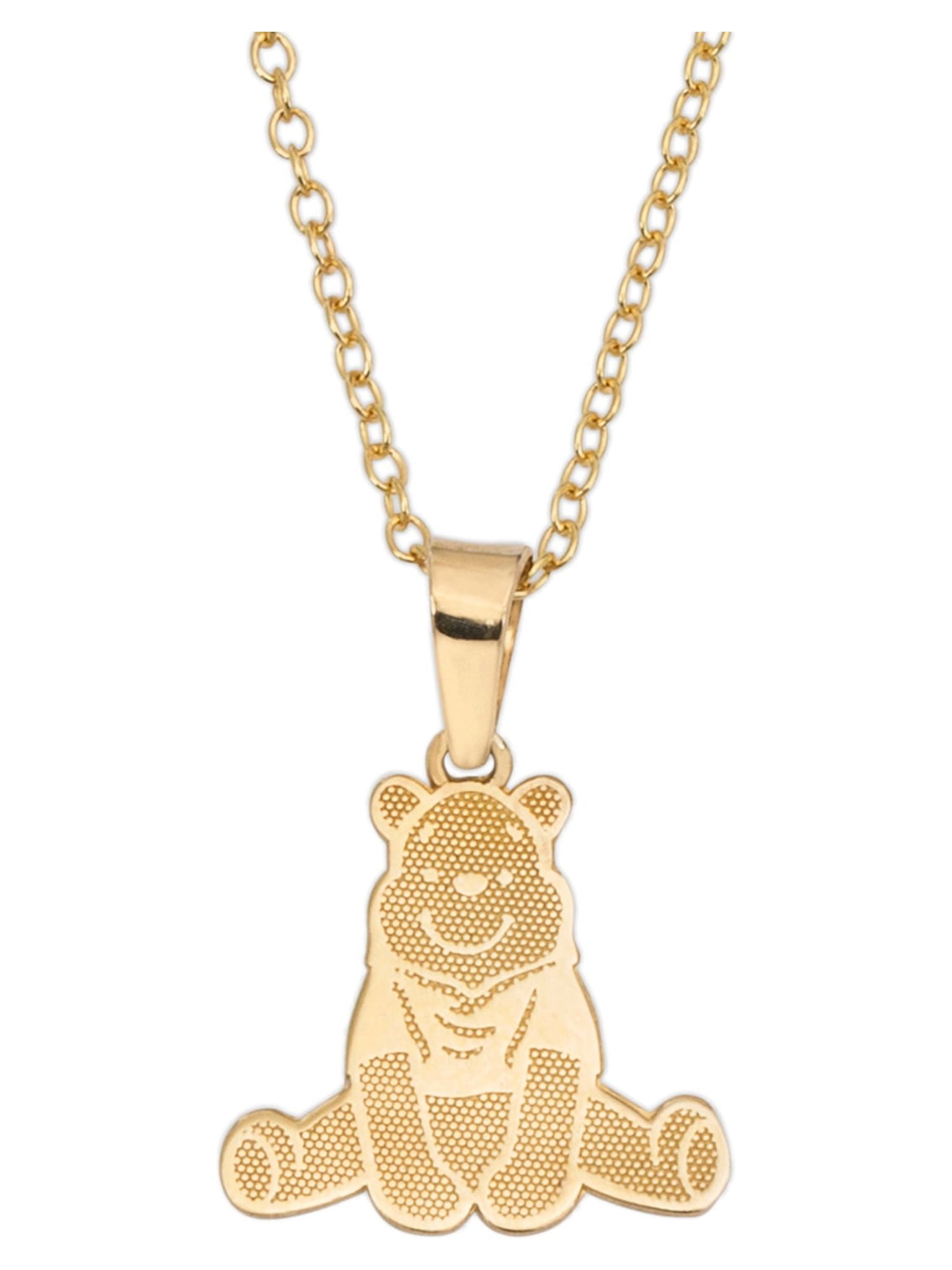 Disney, Girl's/Tween 10K Yellow-Gold Winnie the Pooh Pendant Necklace ...