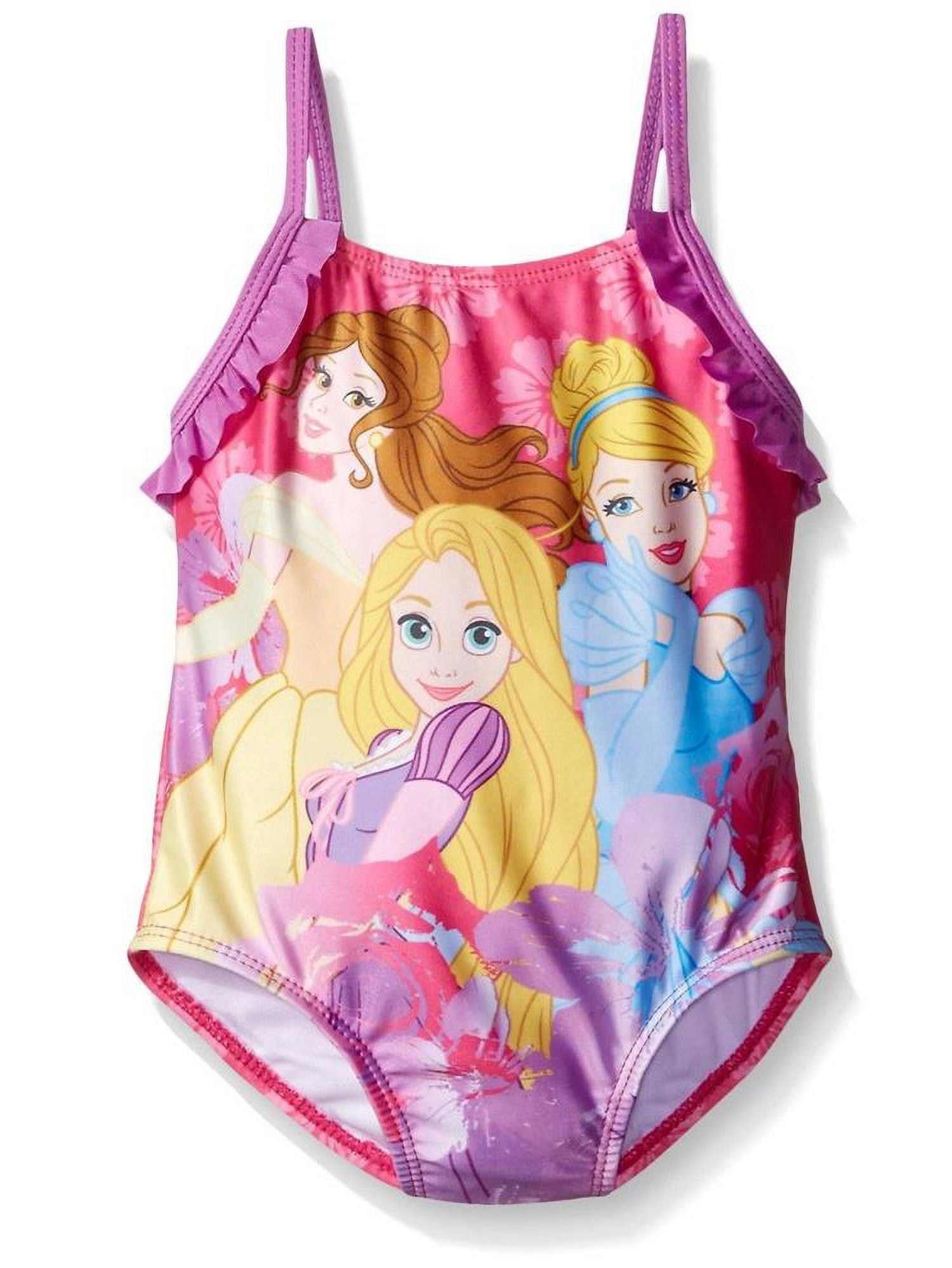 Disney Girls 2T-4T Princess One-Piece Swimsuit (Purple 2T) - Walmart.com