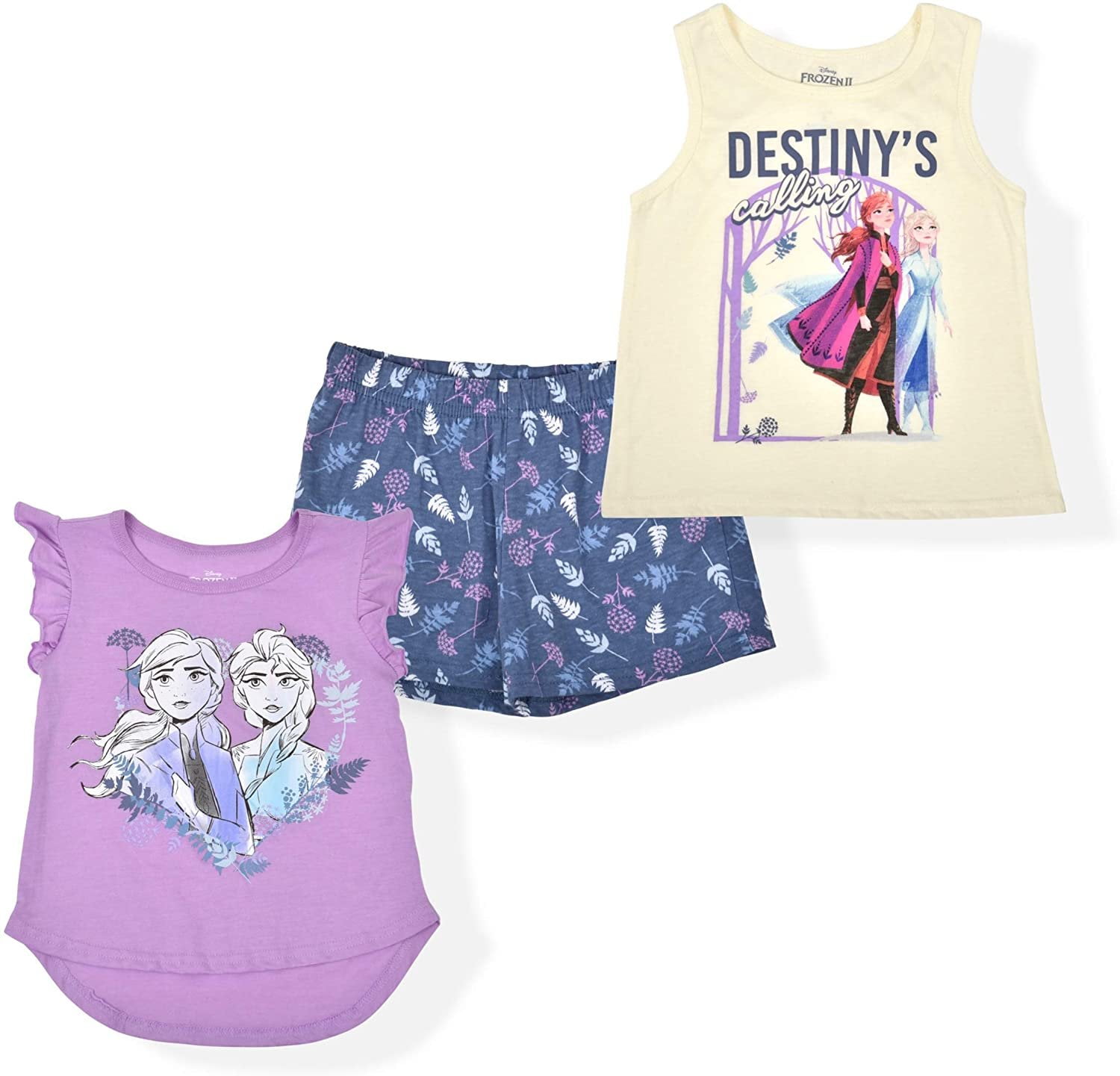 Disney Girls 3-Piece Shirts and Short Set: Wide Variety Includes Minnie ...