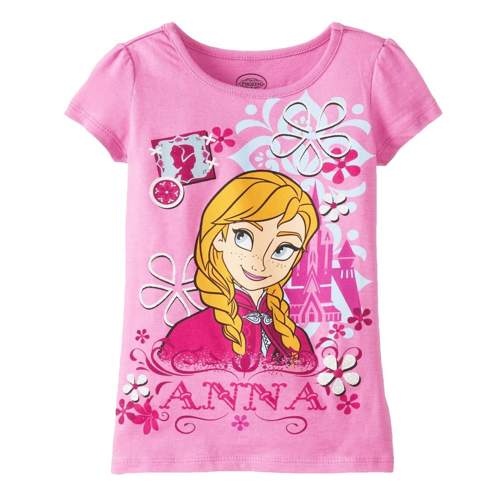 Disney Girls 4-6X Short Sleeve Frozen Tee (Lilac 6) - Walmart.com