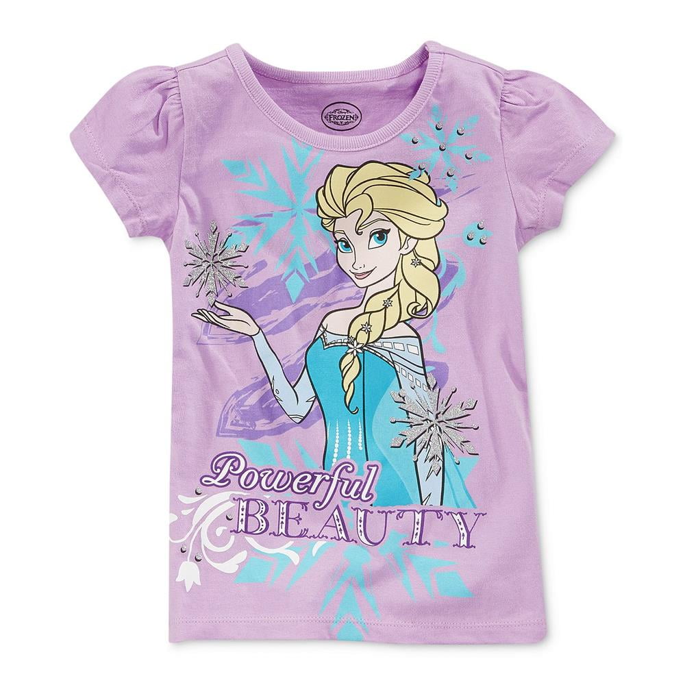 Disney Girls 4-6X Short Sleeve Frozen Tee (Purple 6) - Walmart.com