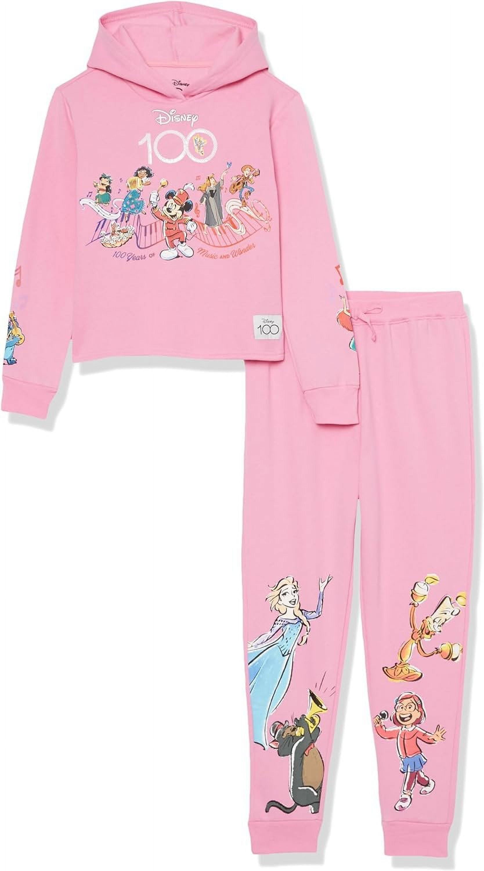 Disney Girls Character Fleece Sweatshirt Hoodie & Jogger Set - Mickey ...