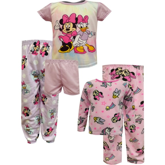 Disney Girls Disney Minnie Mouse and Daisy Fleece Toddler 5 Pc Pajamas ...