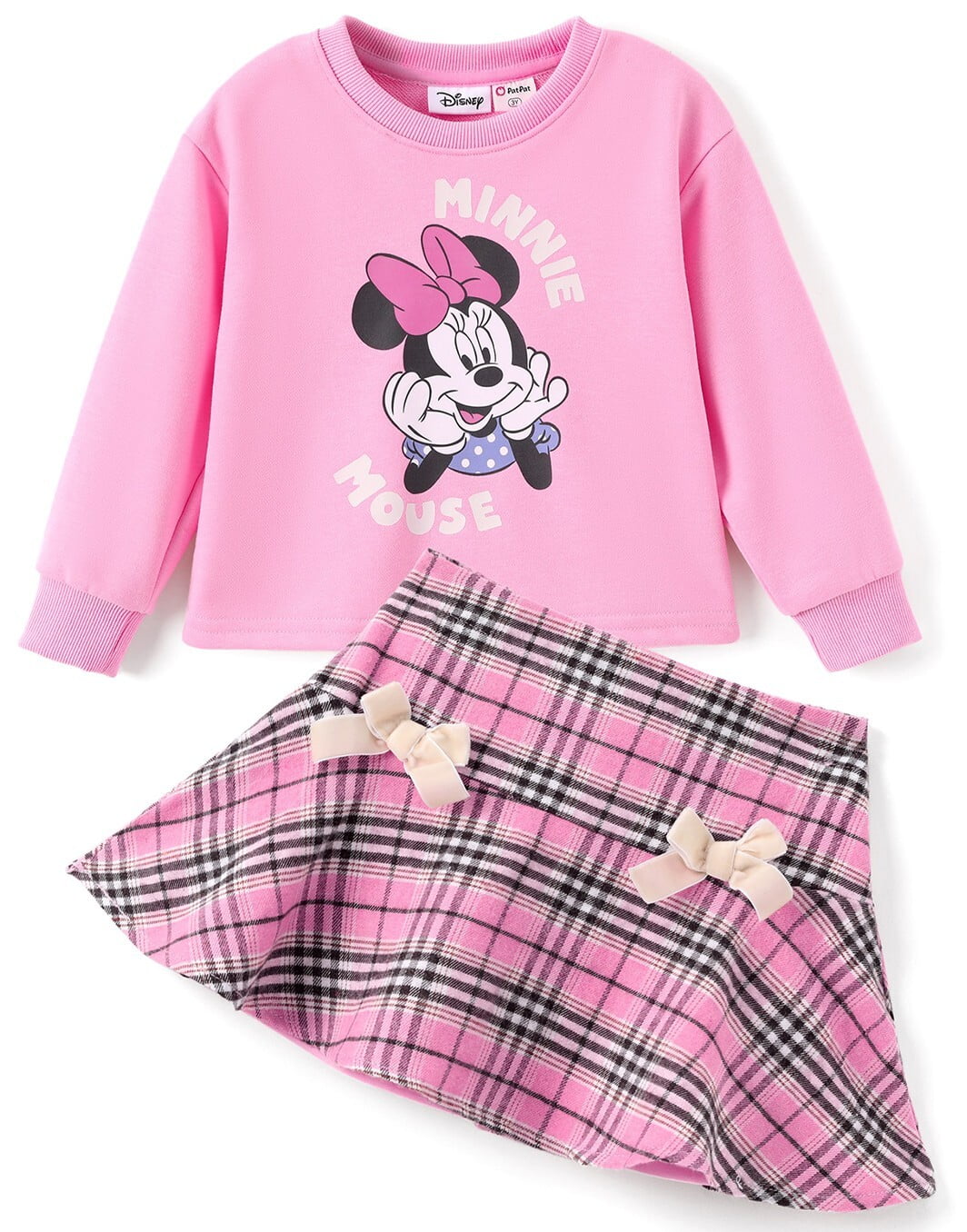 Disney Girls Dresses Sets Minnie Pink Graphic Crewneck Crop Sweatshirt ...