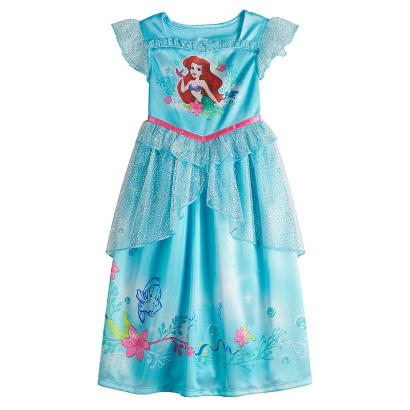 Disney Girls' Fantasy Gown Nightgown, 3T, Ariel Toddler - Walmart.com