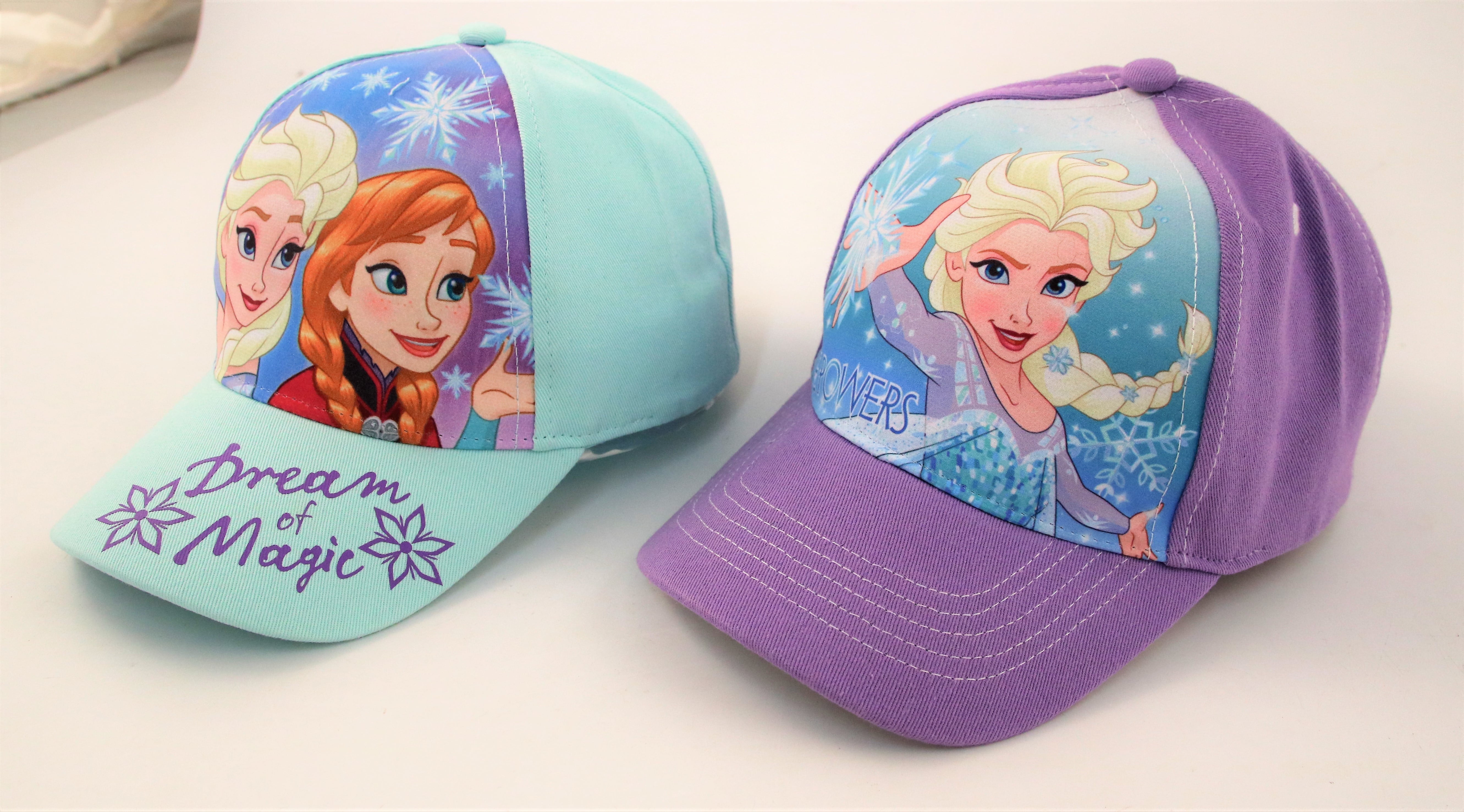 Disney Girls' Frozen Baseball Cap - 2 Pack Princess Elsa and Anna Curved Brim Strap Back Hat (2T ...