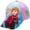 Disney Girls' Frozen Baseball Cap - Princess Elsa and Anna Curved Brim ...