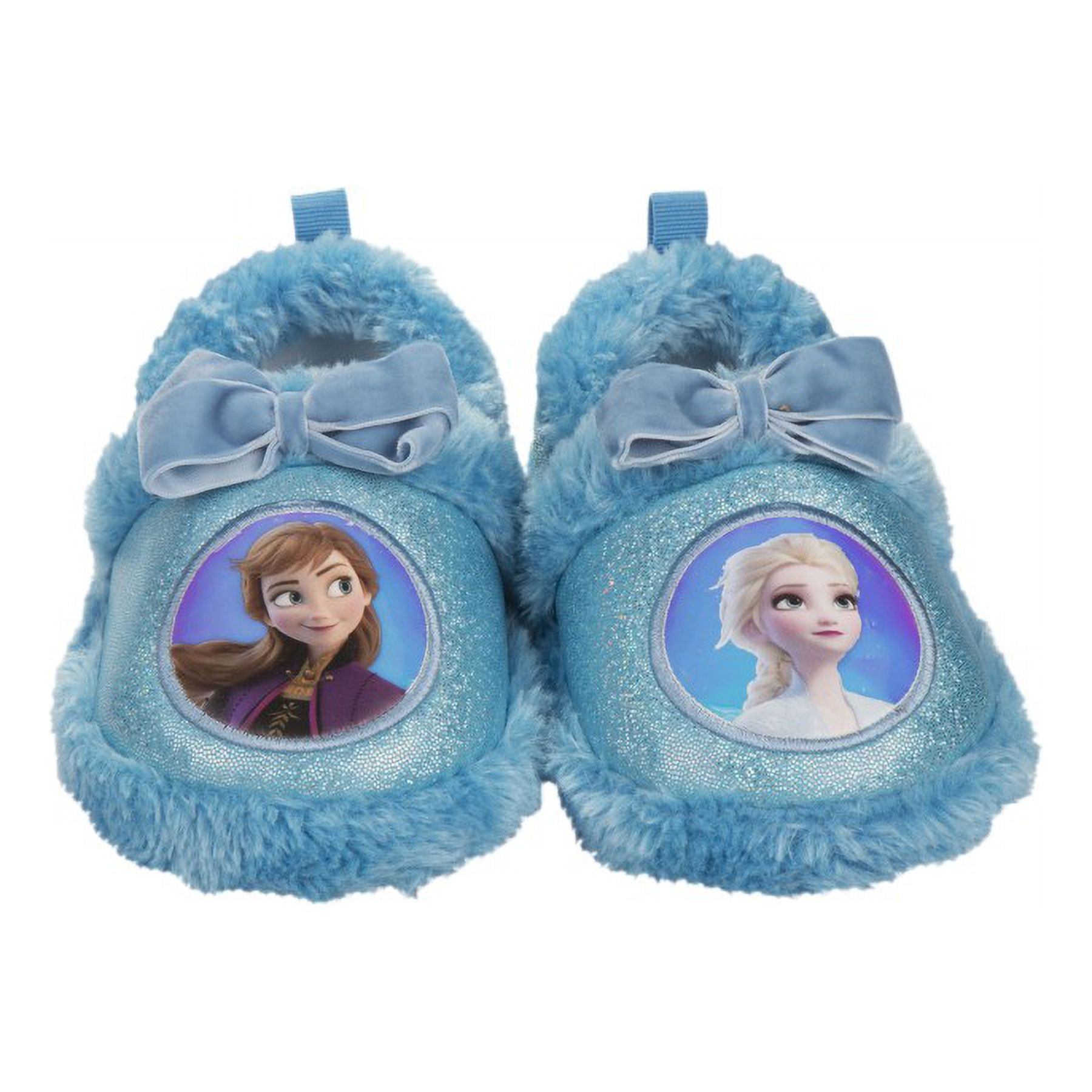 Disney Girls Frozen Slippers, Blue Bow, 5, 6 - Walmart.com