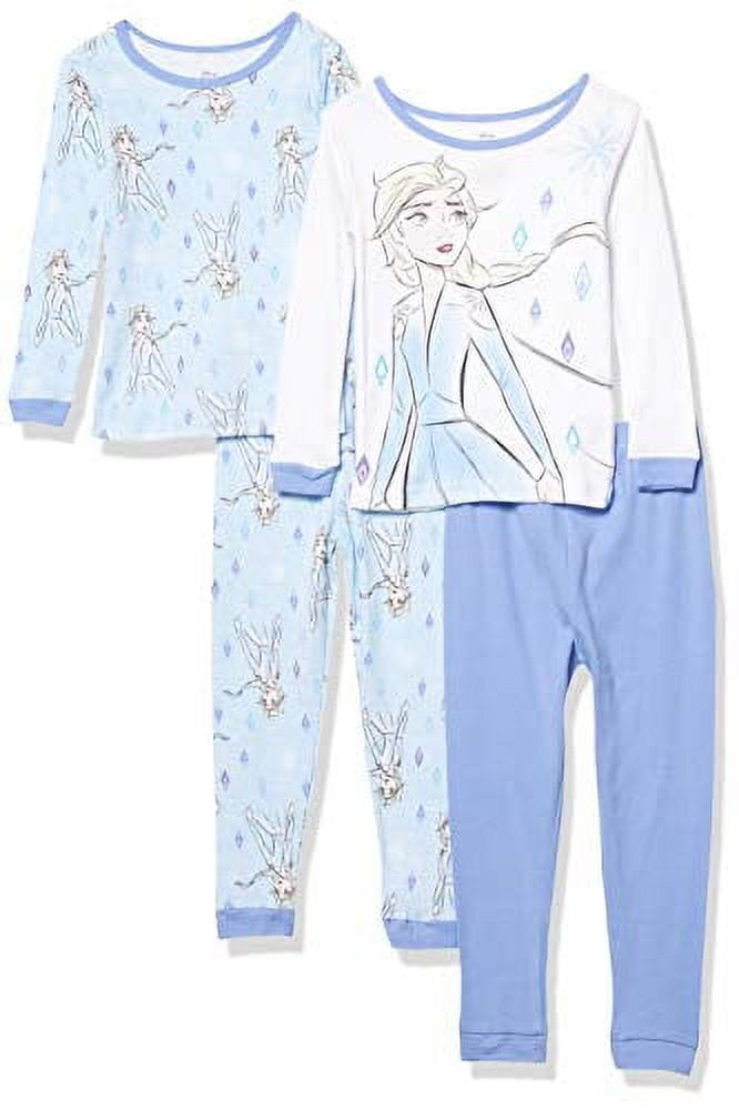 Disney Girls' Frozen Snug Fit Cotton Pajamas, Elsa Life Journey 2, 6 ...