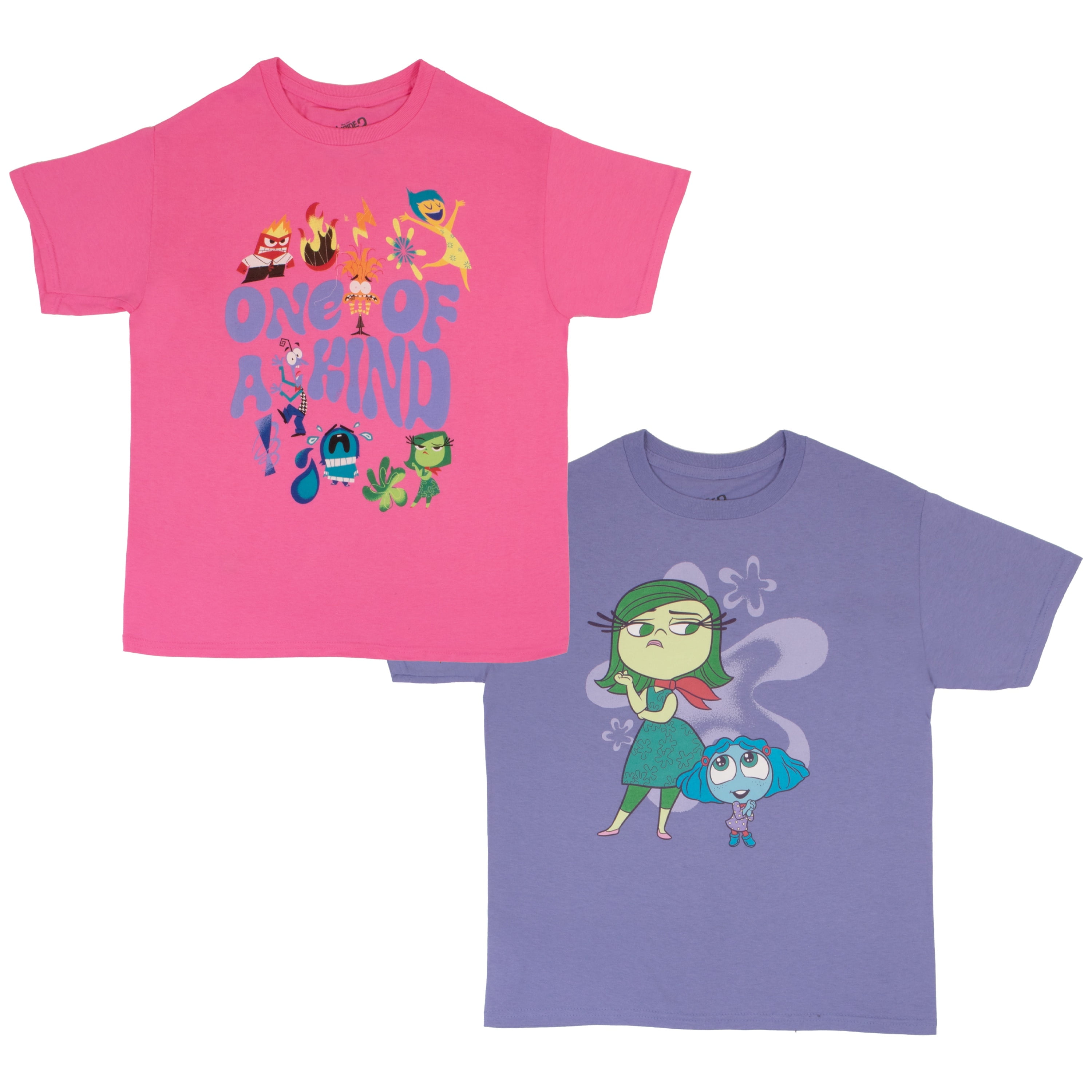 Disney Girls Inside Out 2 Pack Short Sleeve T-shirt Set For Women (Size ...