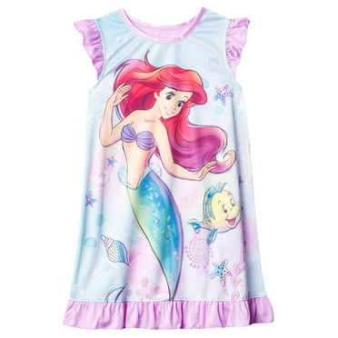 Disney Girls' Toddler Princess Fantasy Nightgown, Ariel Ocean Dreams ...
