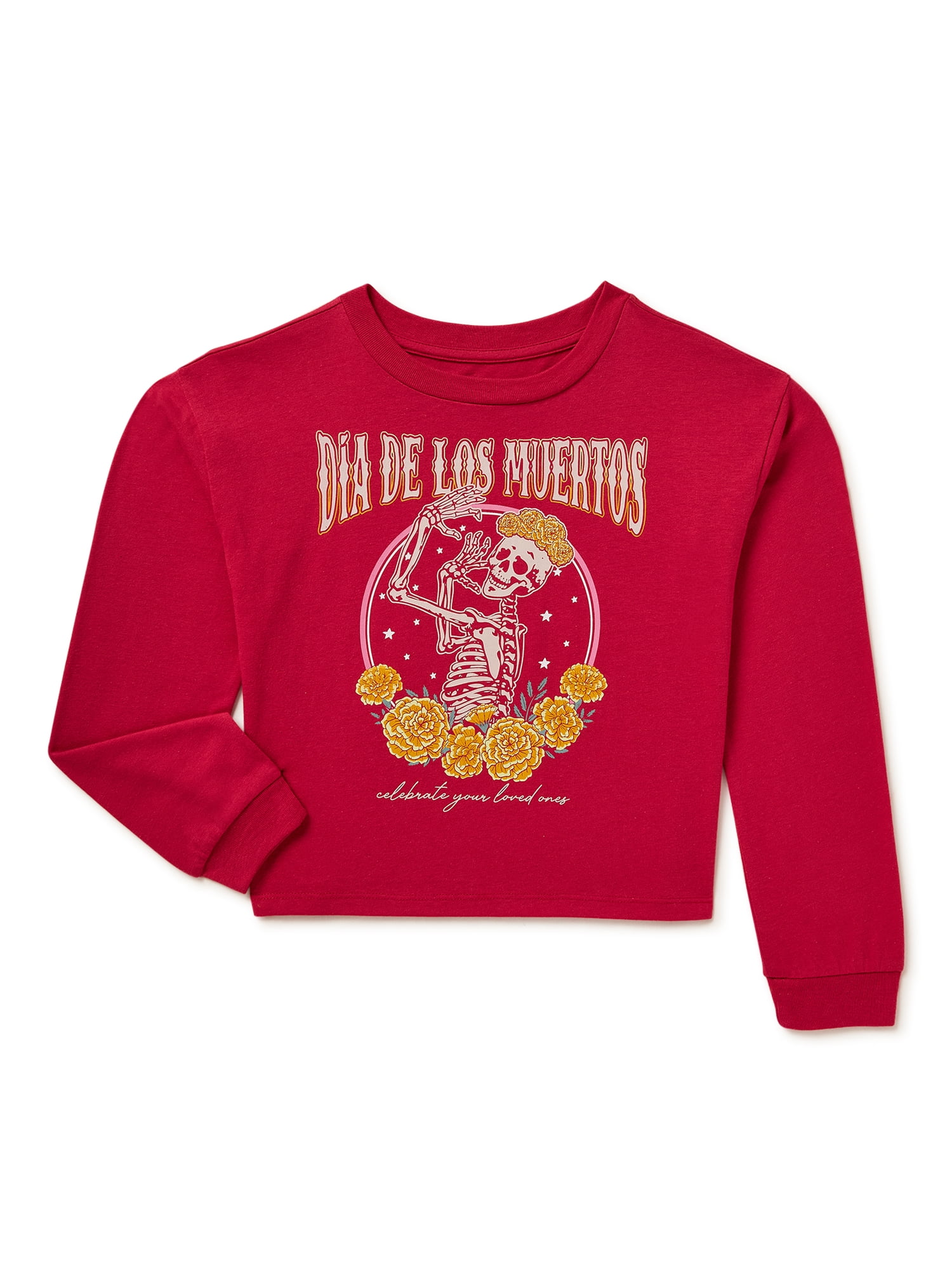 Disney Girls Long Sleeve Dia De Los Muertos T-Shirt, Sizes 4-18 & Plus ...